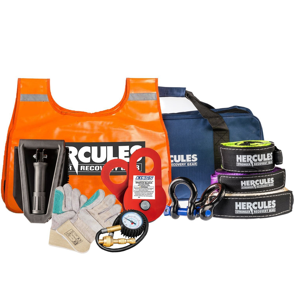 Adventure Kings Hercules Complete Recovery Kit 11 piece Snatch Winch ...